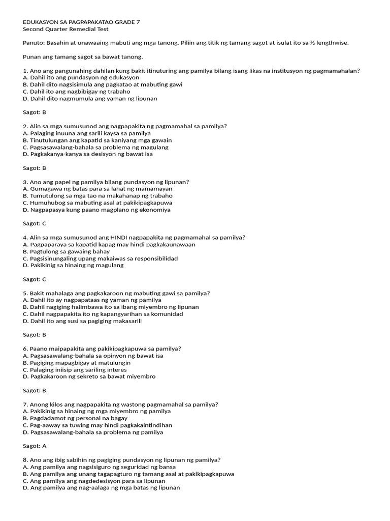 G7 Remedial Test A | PDF