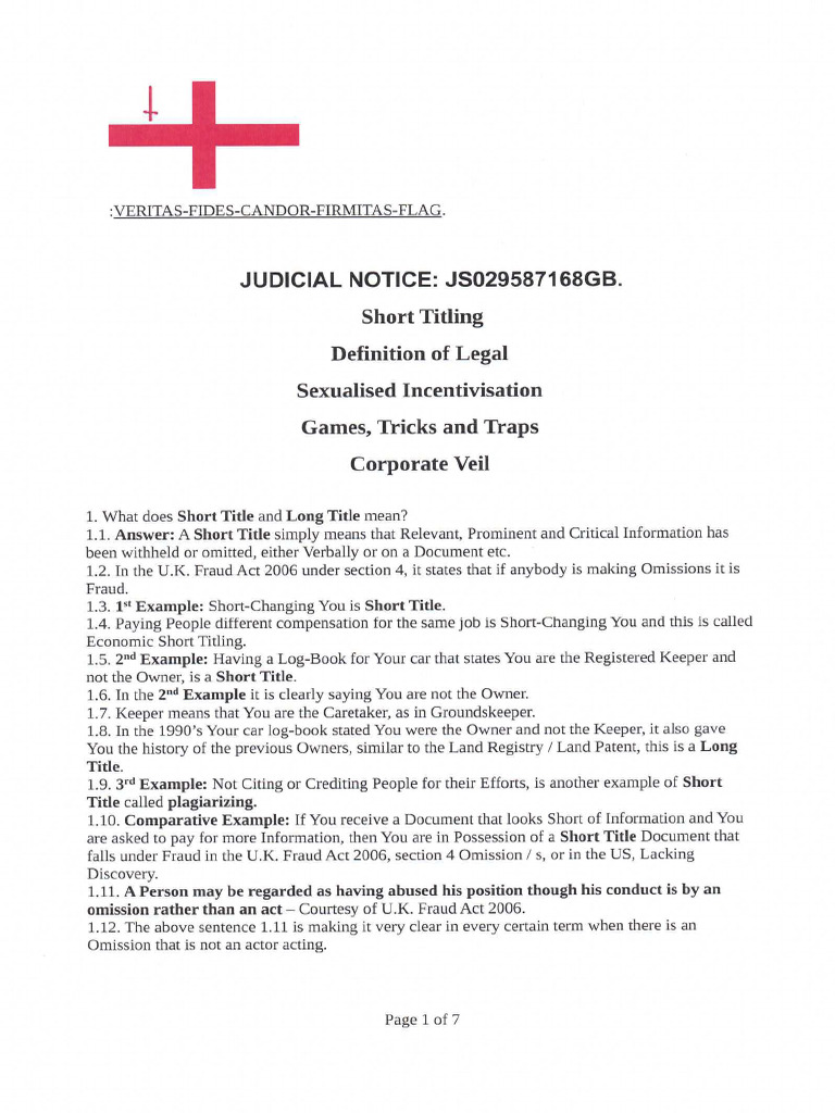 Judicial Notice - Short Form | PDF