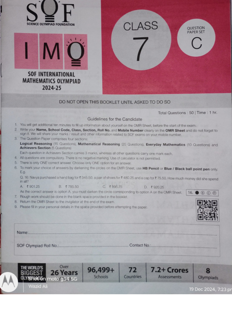 IMO Mathematics 2024-25 | PDF