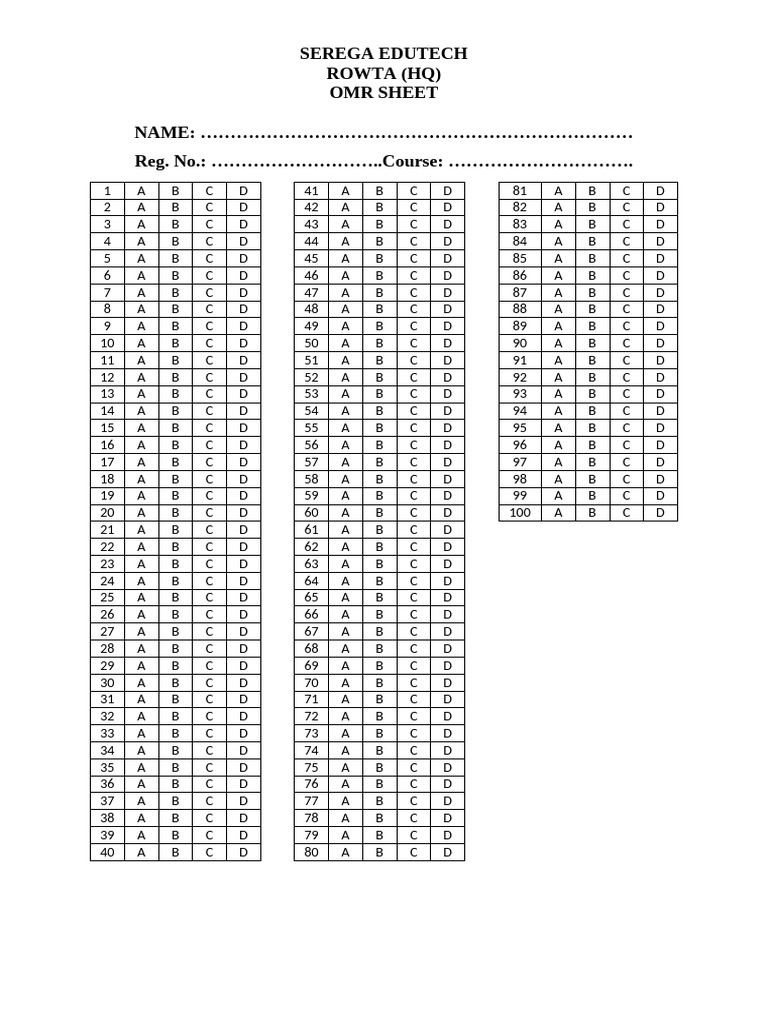 OMR Sheet | PDF