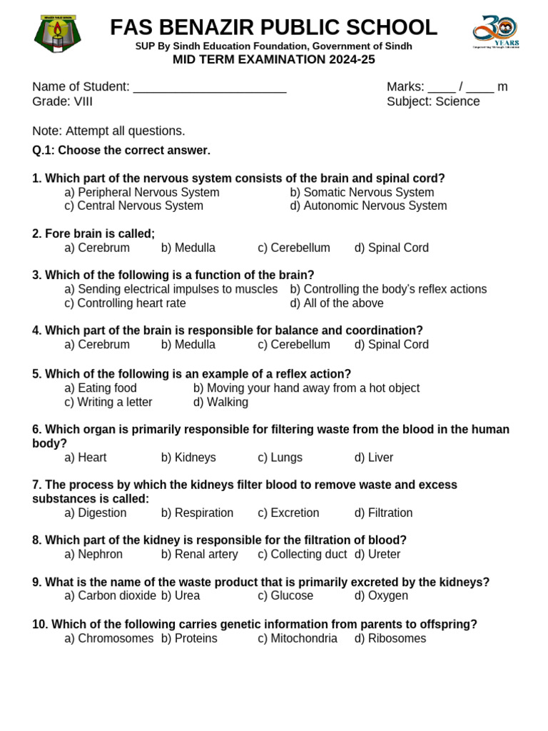 science class 8 | PDF | Kidney | Brain