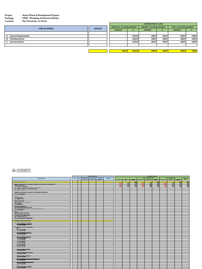 A.P GEMORA Progress Billing Template | PDF | Flashlight | Pipe (Fluid Conveyance)