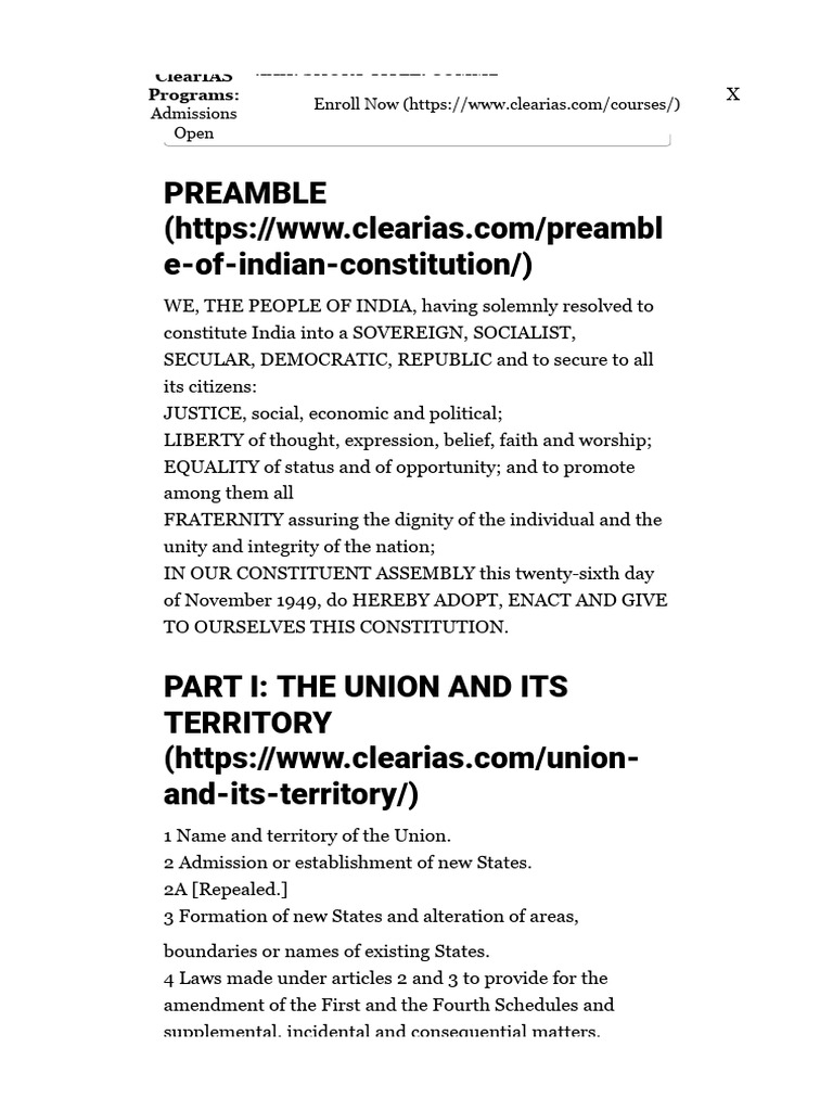 Constitution of India_ List of All Articles (1-395) and Parts (1-22) | PDF | Taxes | Supreme ...