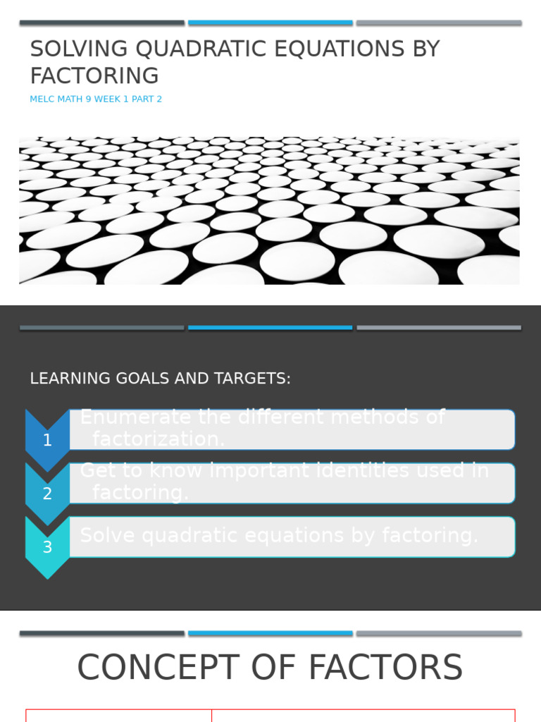 Solving Quadratic Equation by Factoring | PDF | Factorization | Applied Mathematics