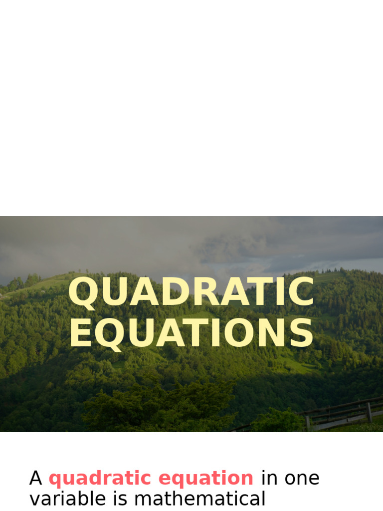 Illustrate Quadratic Equations | PDF | Quadratic Equation | Numerical Analysis