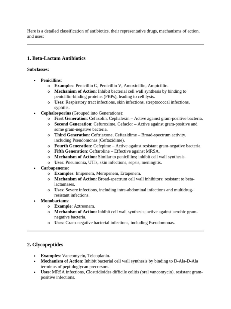 Antibiotic Classification | PDF | Penicillin | Gram Negative Bacteria