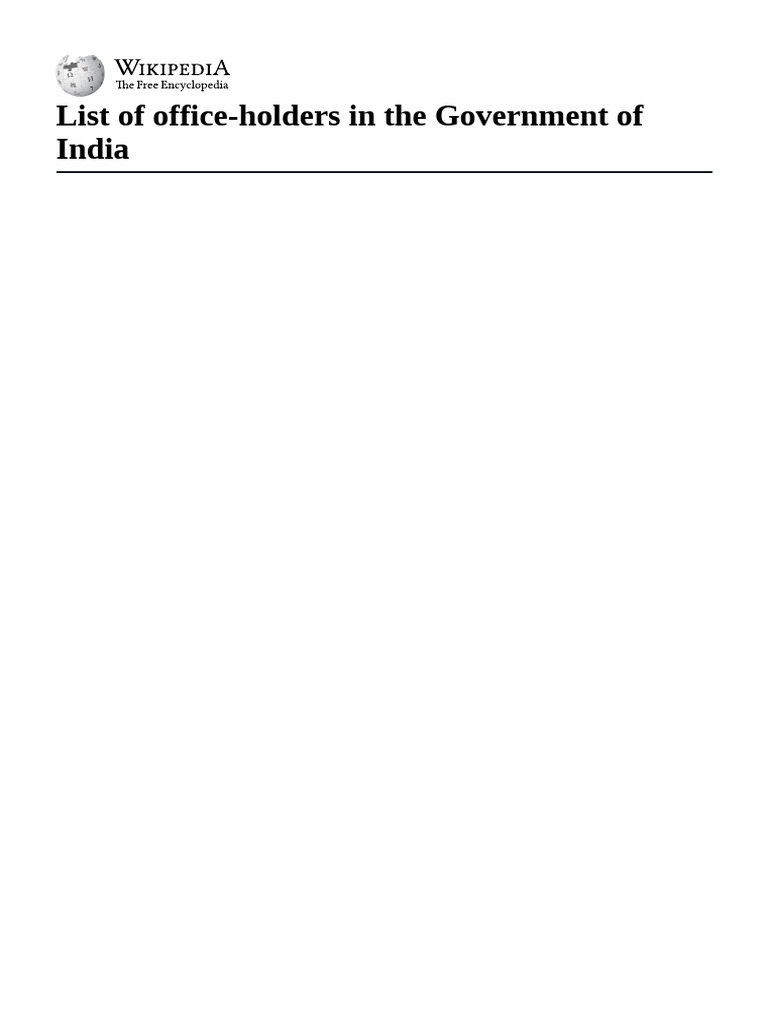 Key Indian Government Officials List | PDF | Government Of India