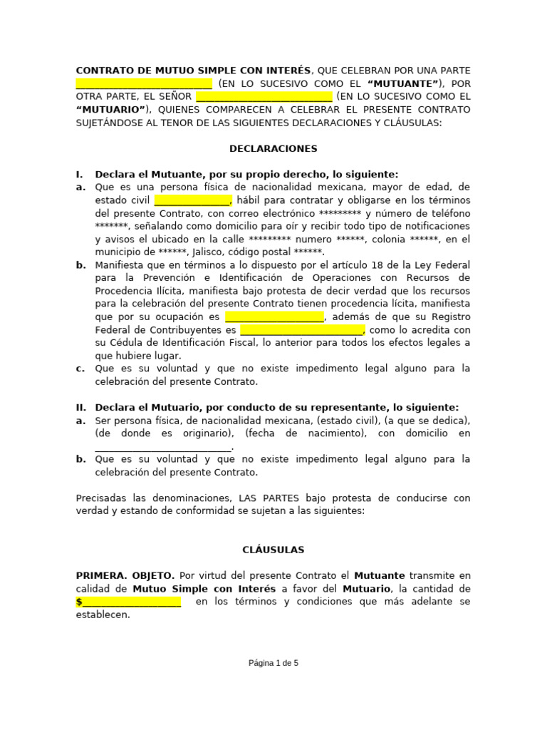 Contrato de Mutuo con Interés | PDF | Justicia | Crimen y violencia