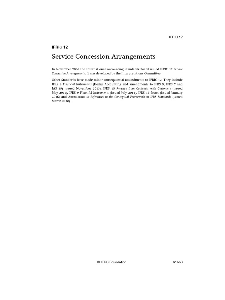 Ifric 12 Service Concession Arrangements | PDF | International ...