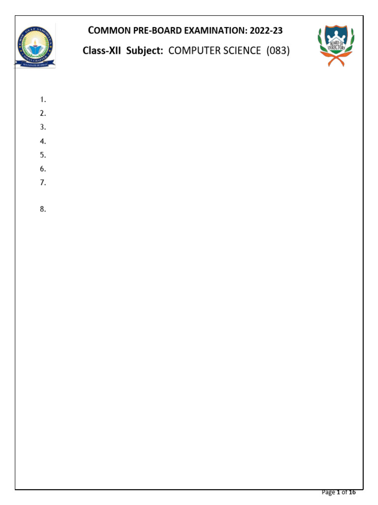 9.Compt Sc Class Xii Isg Cpbe 2023 | PDF | Computing | Computer Programming