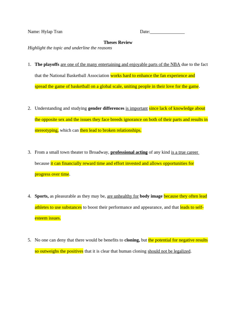 Theses _ Word Choice Review - 11th (2) | PDF