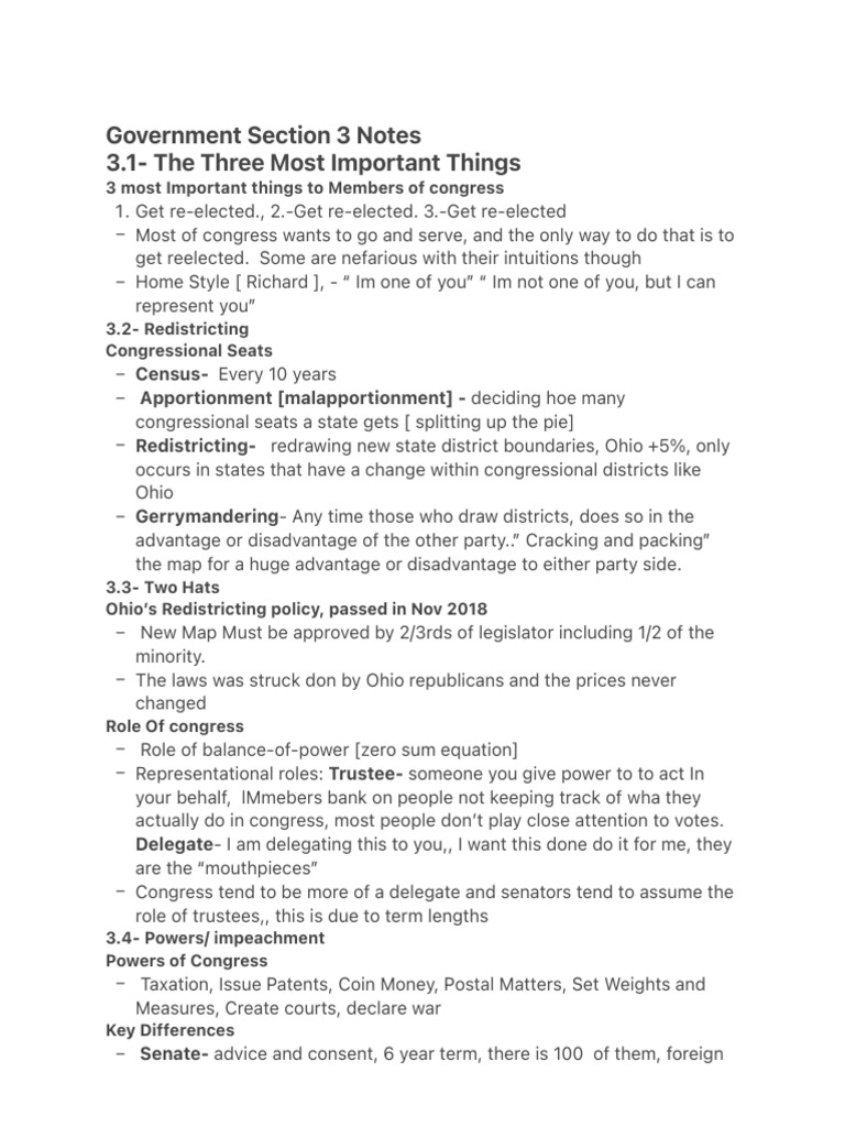 Government Section 3 Notes | PDF | Supreme Court Of The United States ...
