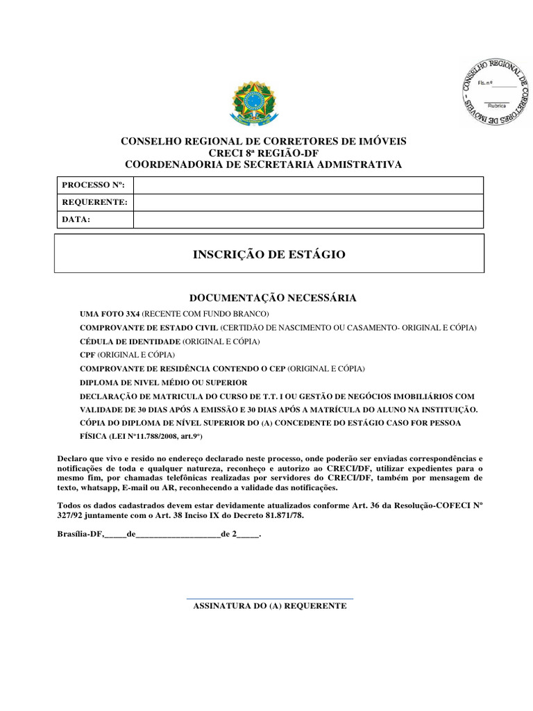 Formulario Estagio 2021 | PDF