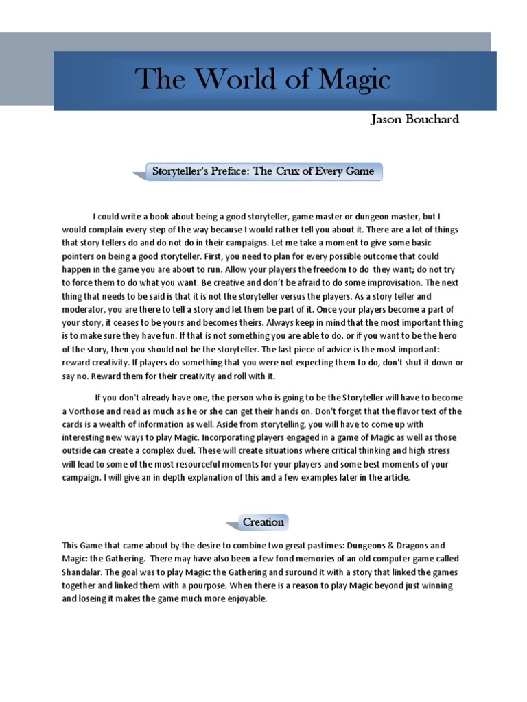 The World of Magic | PDF | Storytelling | Dungeons & Dragons