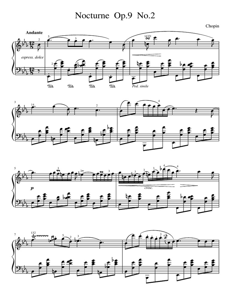 Chopin - Nocturne Op 9 No 2 E Flat Major | PDF