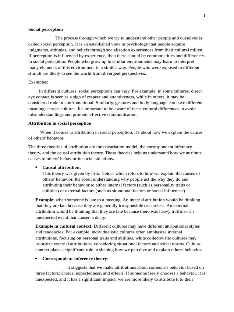 Social Perception Cognition | PDF | Behavioural Sciences | Liberal Arts Education