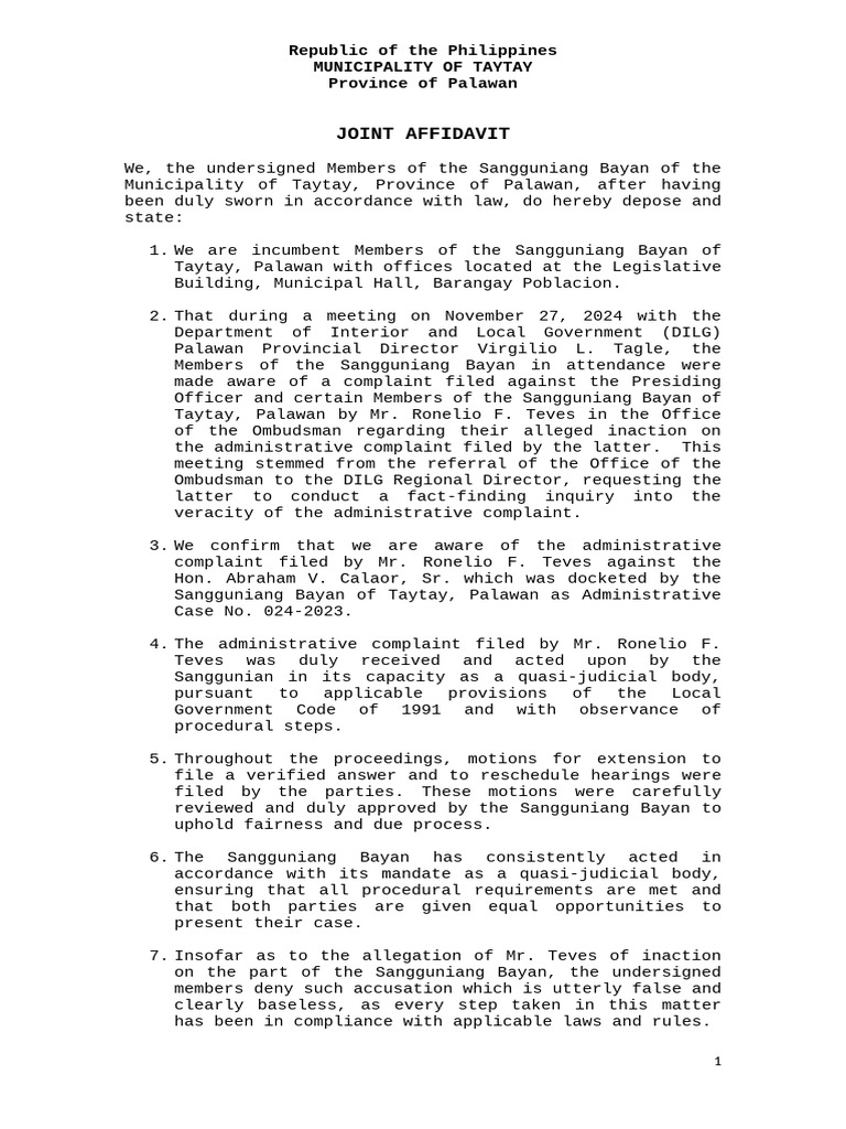 DILG Fact-Finding - OMB Complaint | PDF | Complaint | Public Law