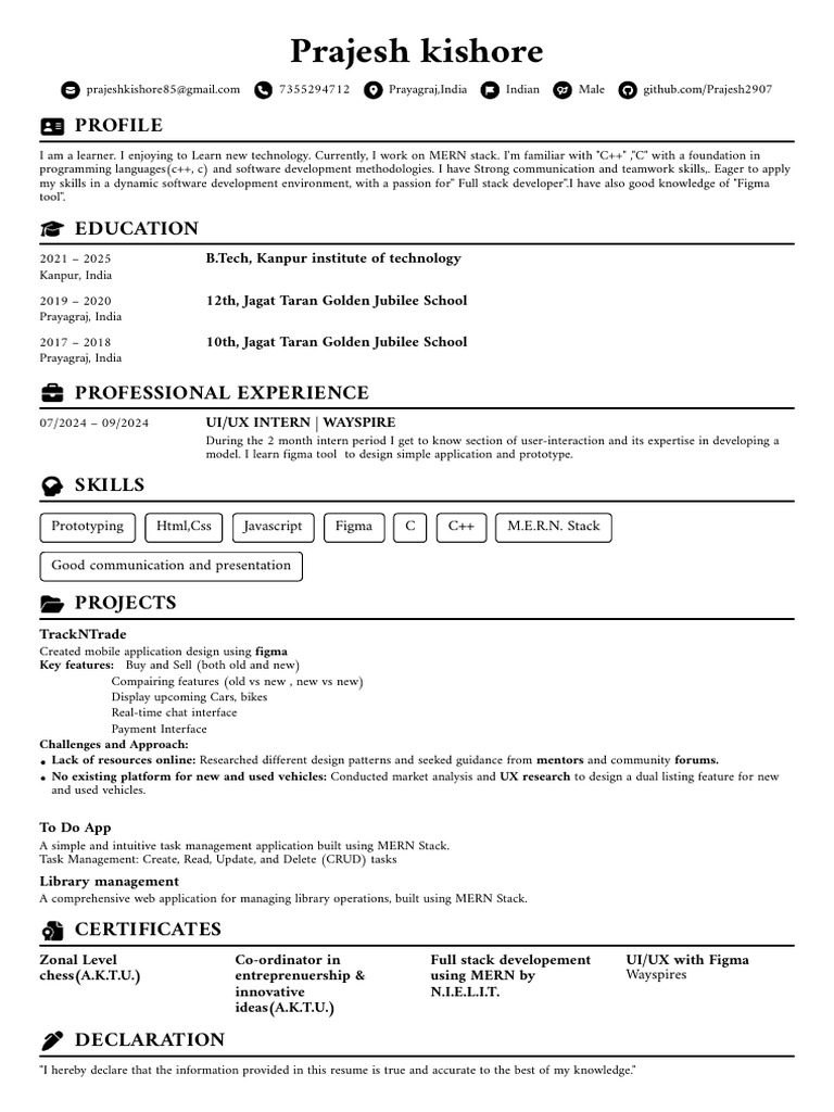 Prajesh-kishore-FlowCV-Resume-20241006 | PDF | Application Software | Computing