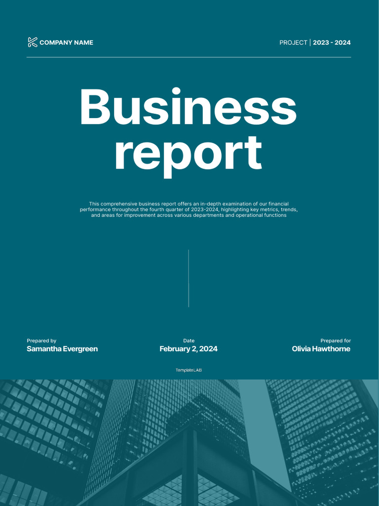Business Report Cover Page Template | PDF