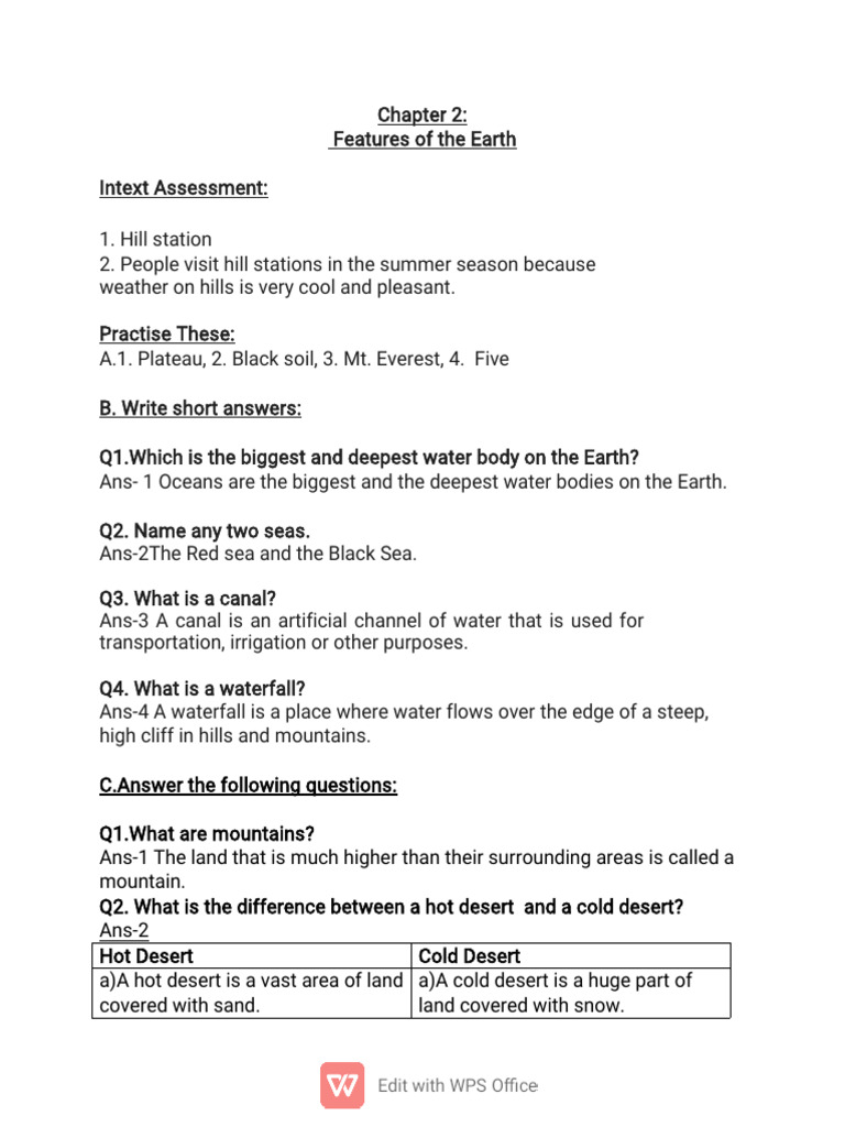 Chapter 2 Features of The Earth | PDF