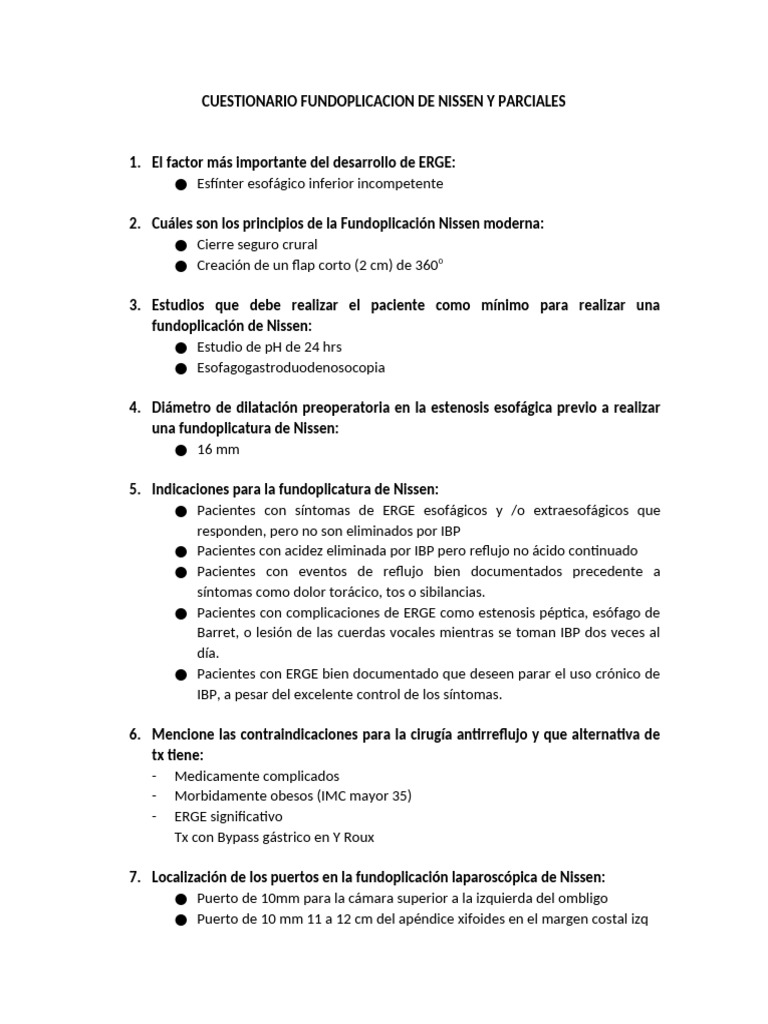 Fundoplicatura de Nissen: Guía Completa | PDF | La enfermedad por ...