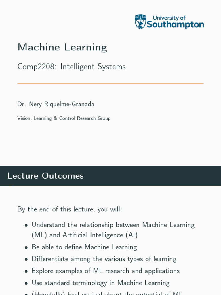 W9 ML Overview NRG | PDF | Machine Learning | Statistical Classification