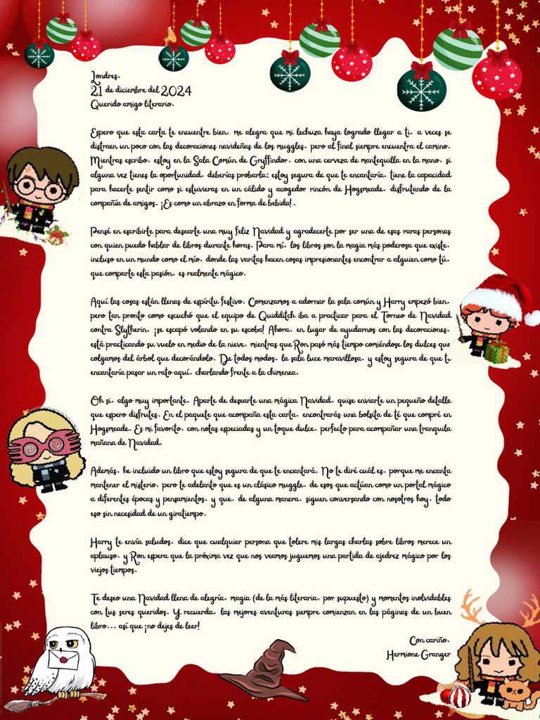 Carta de Navidad de Hermione Granger | PDF | Harry Potter