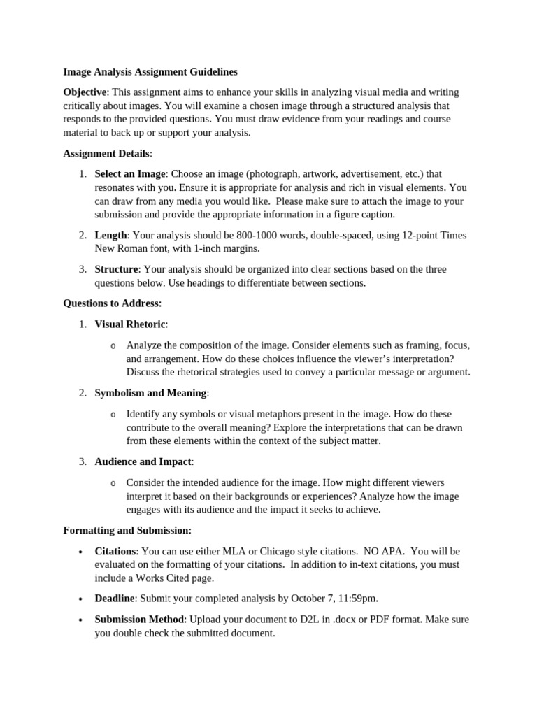 Image Analysis Assignment Guidelines Section 001 | PDF | Image | Human ...