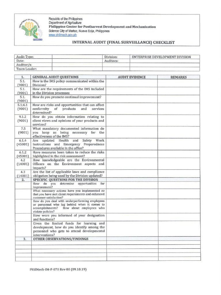 EDD Internal Audit Checklist 11252024 | PDF