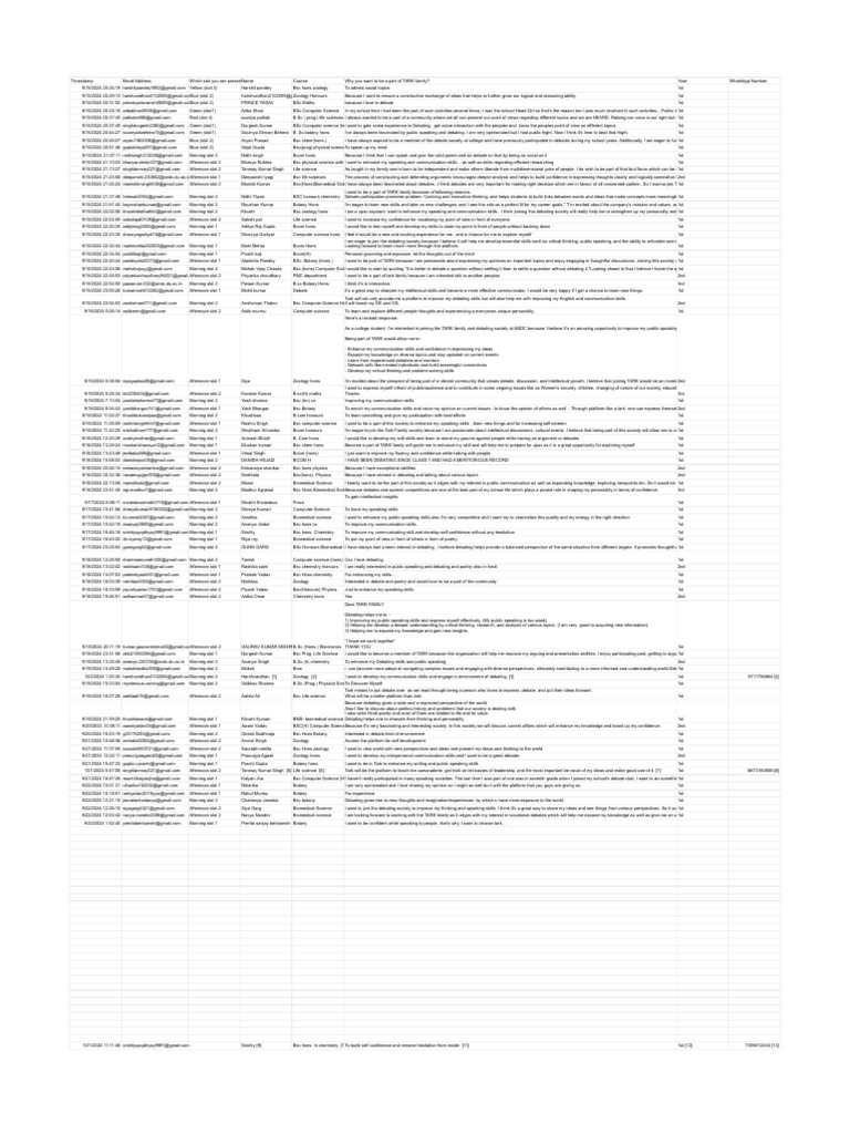 TARK Recruitement 2024 Interview (Responses) | PDF | Critical Thinking ...