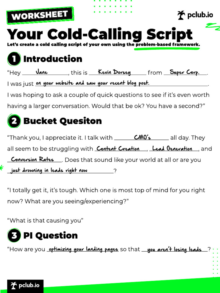 Cold Calling Script Template | PDF