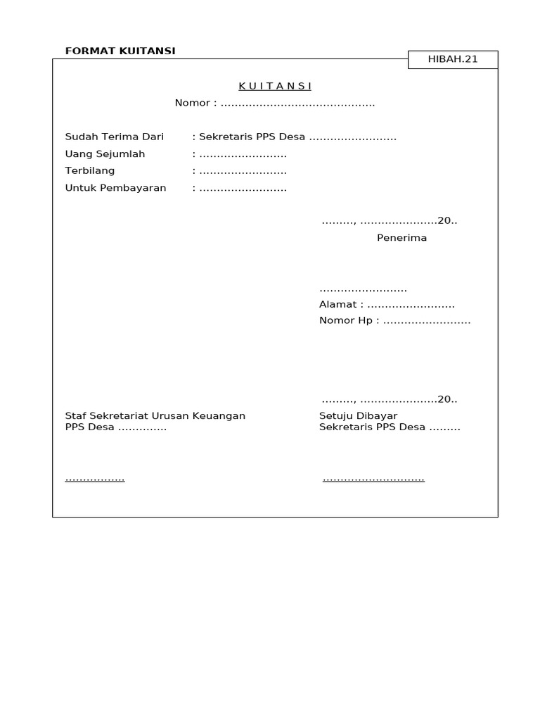 Kuitansi Pps Pilkada 2024 | PDF