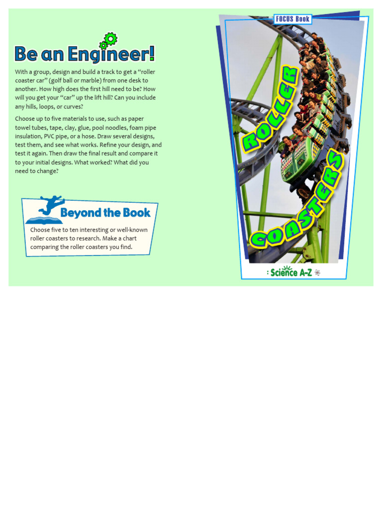 Force and Motion 5-6 Focus Book Roller Coasters 2-Sided | PDF | Force ...