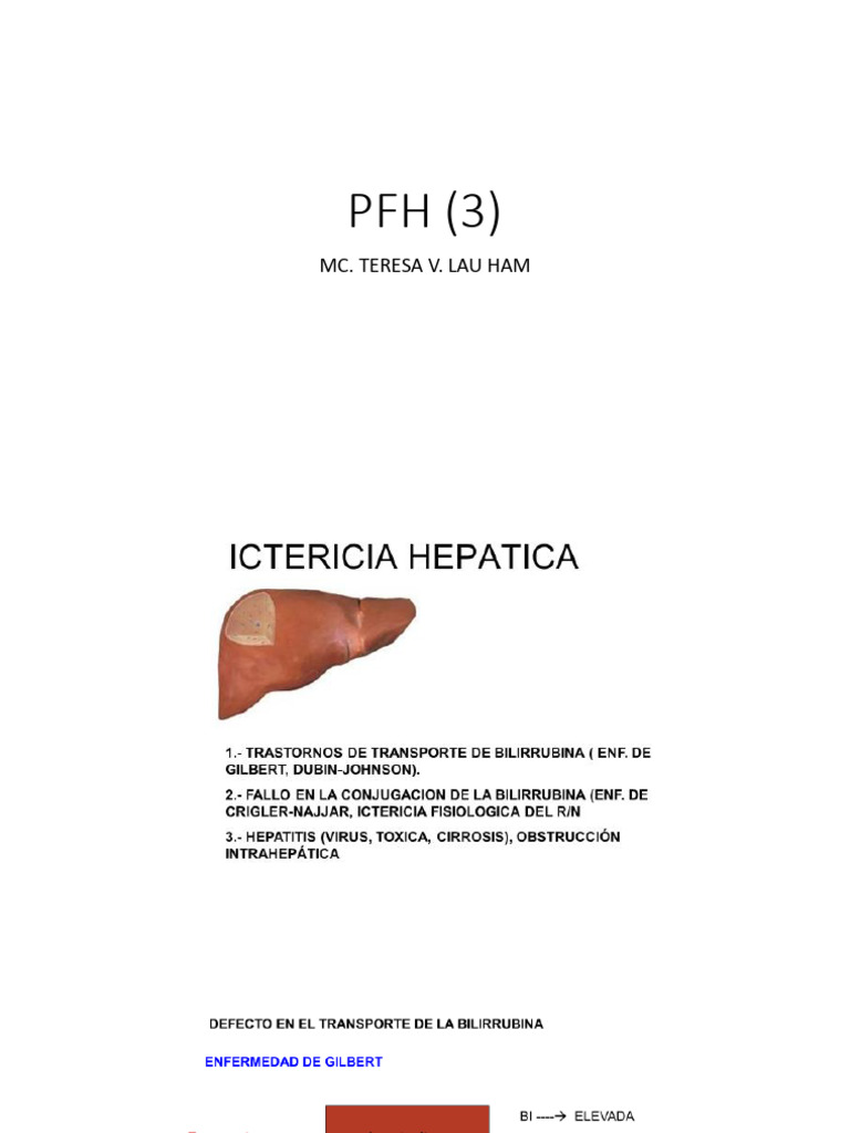 Pruebas de Funcion Hepatica PFH | PDF