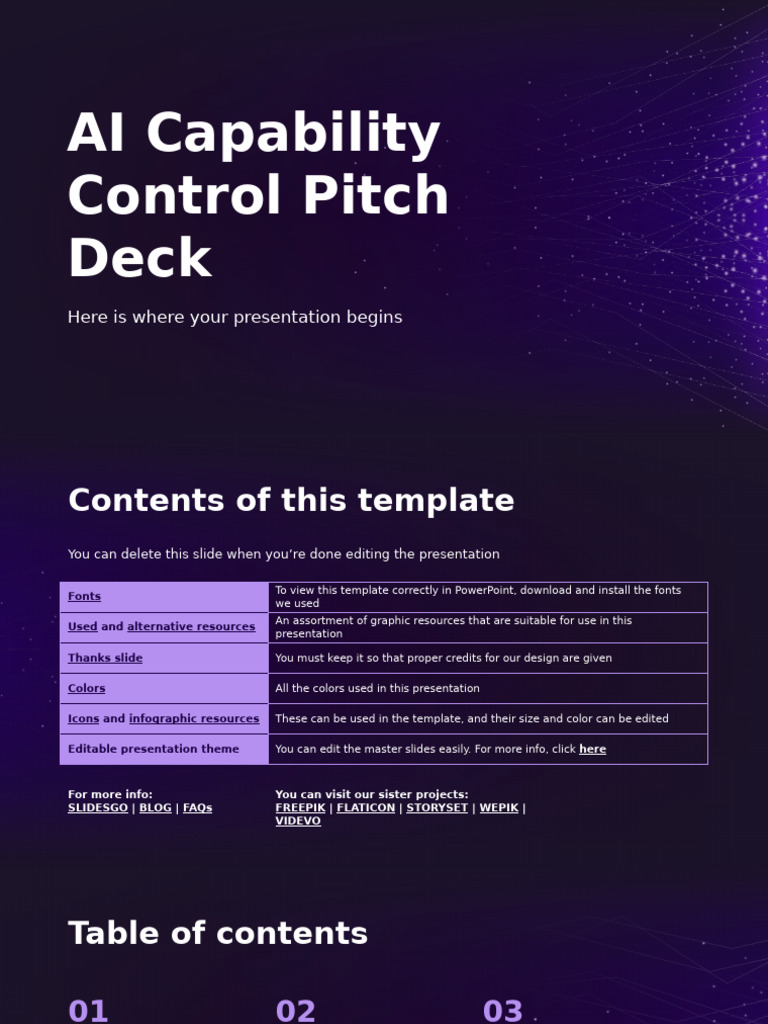 AI Pitch Deck Template Guide | PDF | Market (Economics) | Icon (Computing)