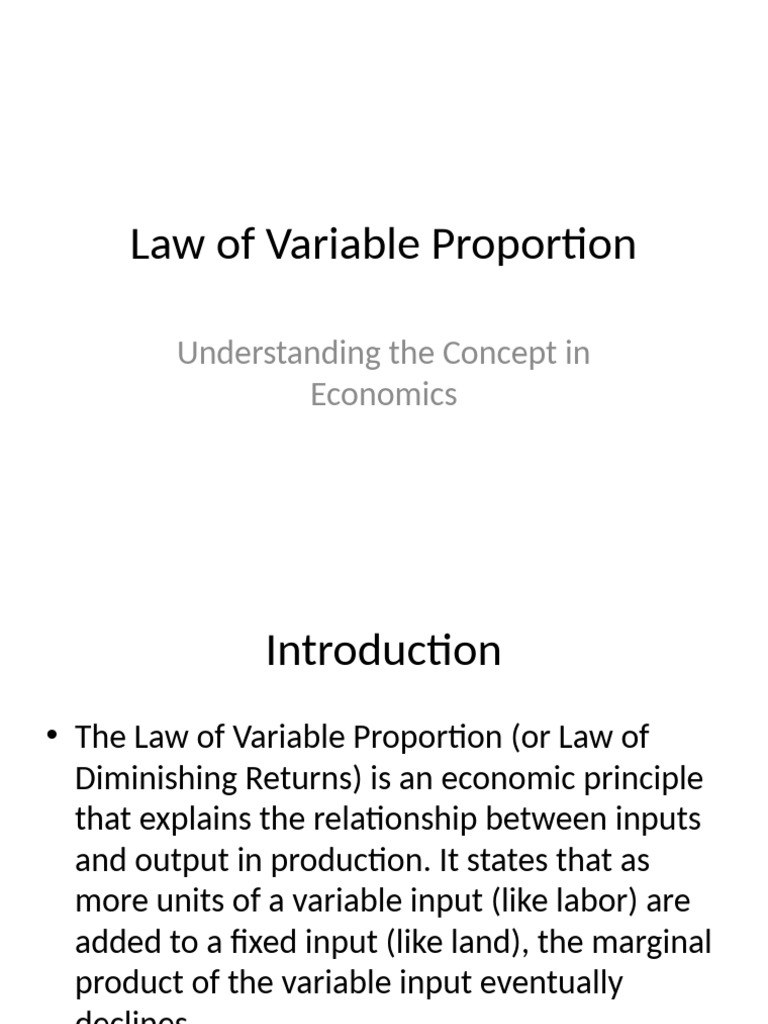 Law_of_Variable_Proportion_Presentation_No_Image | PDF
