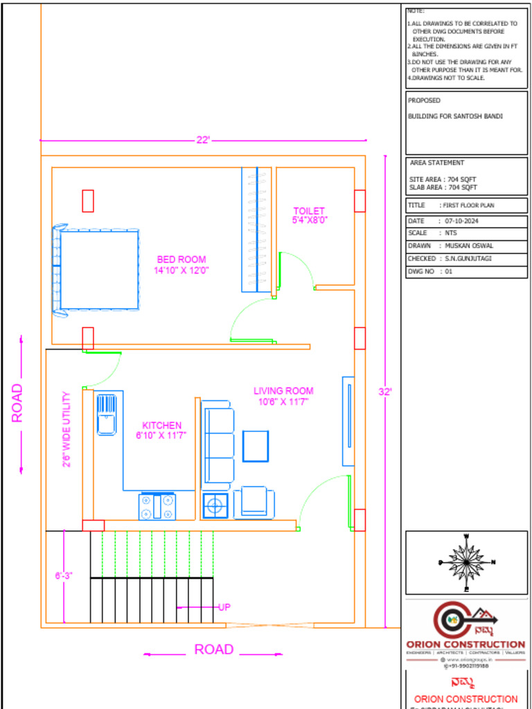 MR - Santosh Bandi - First Floor Plan | PDF | Technical Drawing