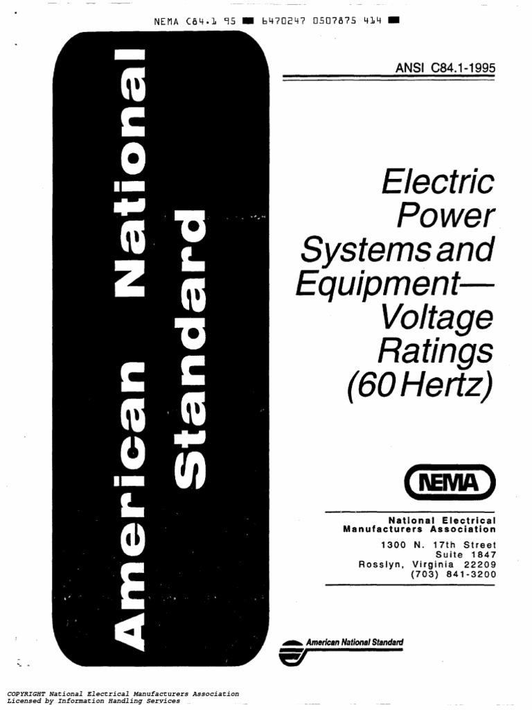 Ansi C84.1-1995 | PDF | Transformer | Fuse (Electrical)