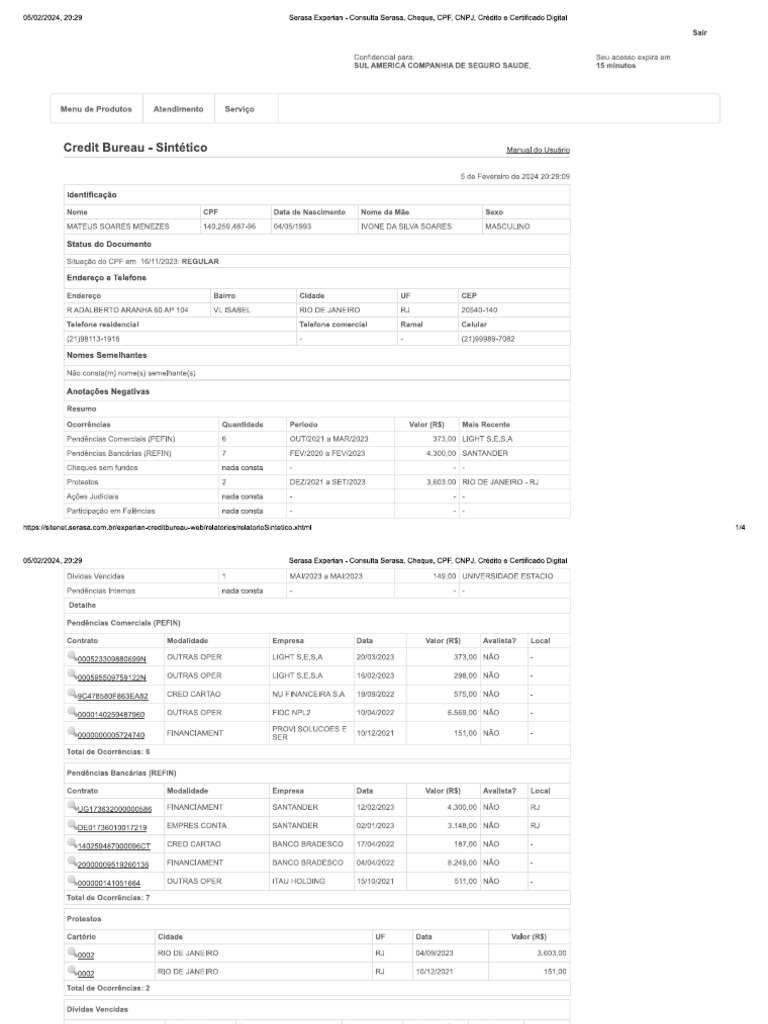 Serasa Matheus | PDF