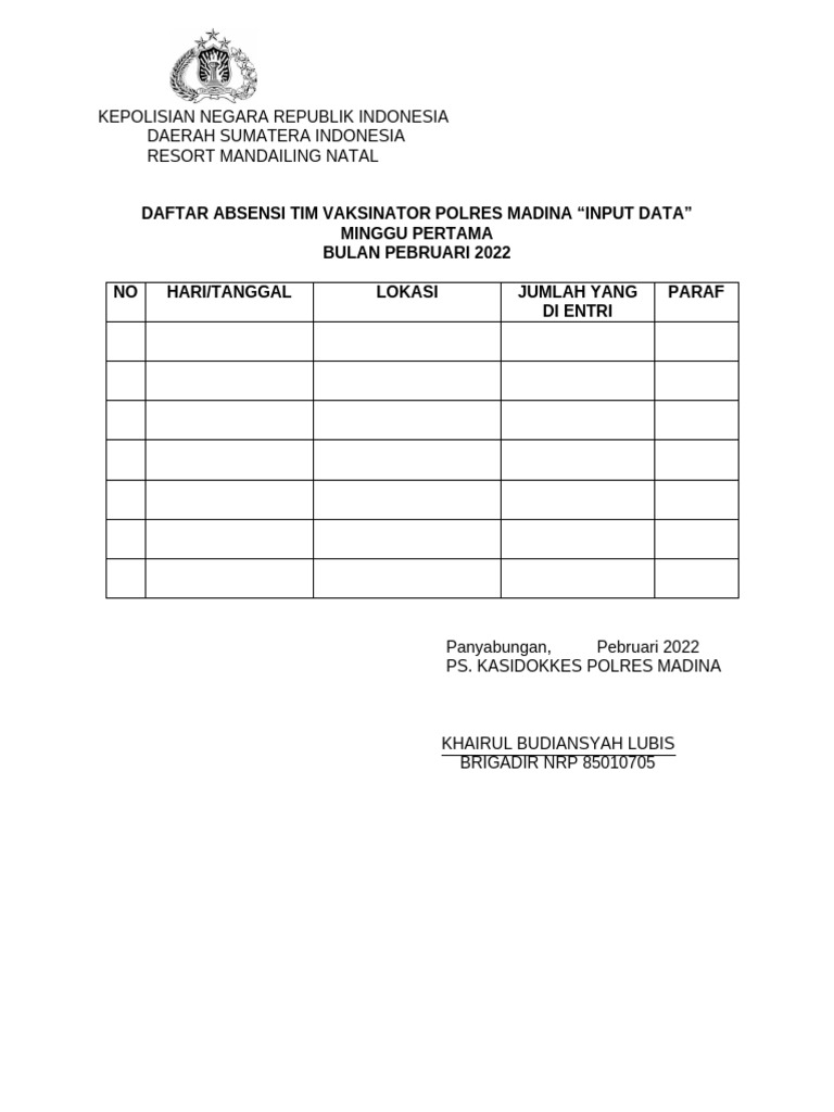 Absen Input Data | PDF