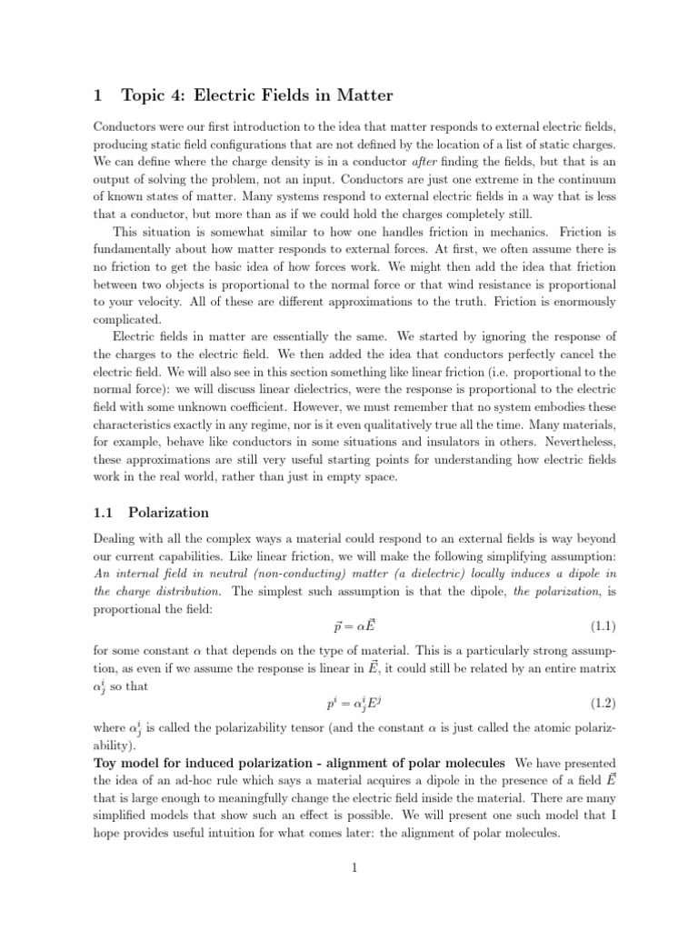 T4_Efields_in_matter (1) | PDF | Materials Science | Physical Sciences