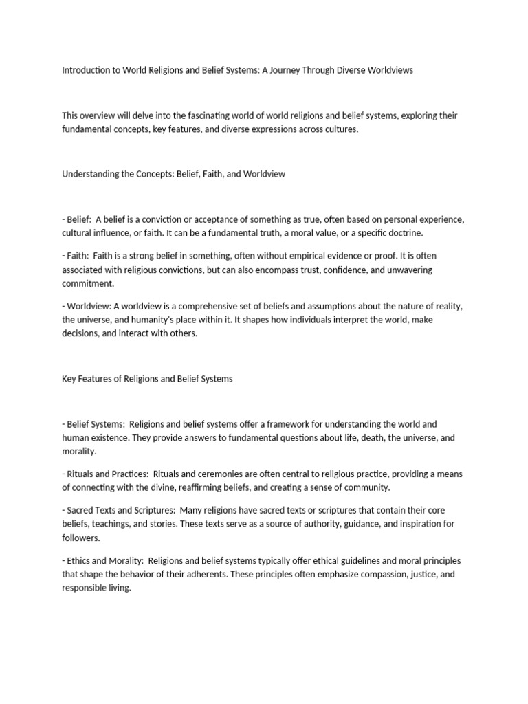 Overview of World Religions and Beliefs | PDF | Monotheism | Faith