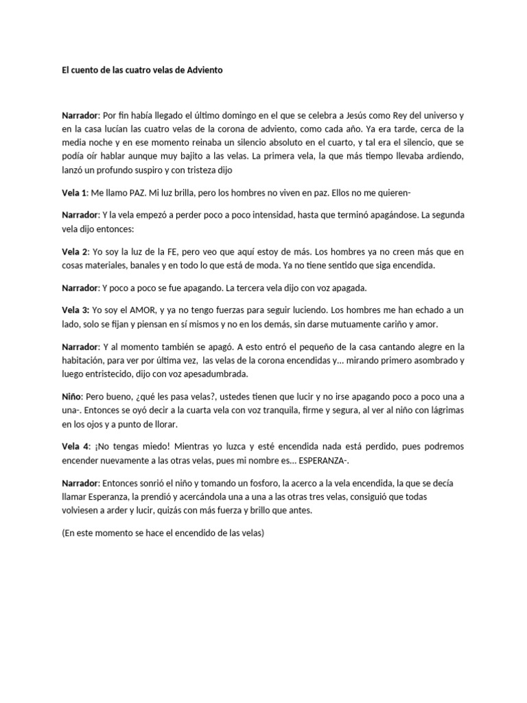 El Cuento de Las 4 Velas | PDF