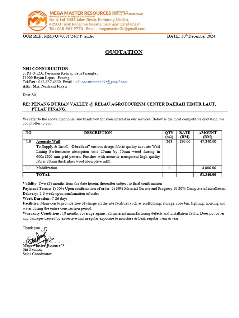 QUOTATION Tender | PDF