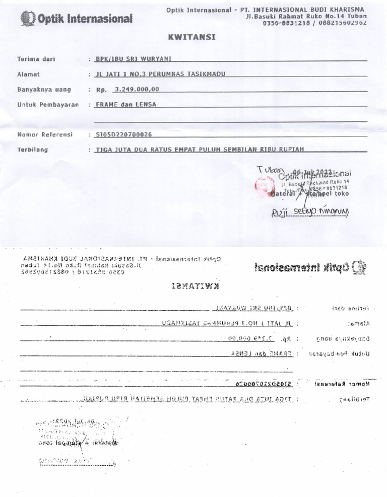 Kwitansi Kacamata | PDF