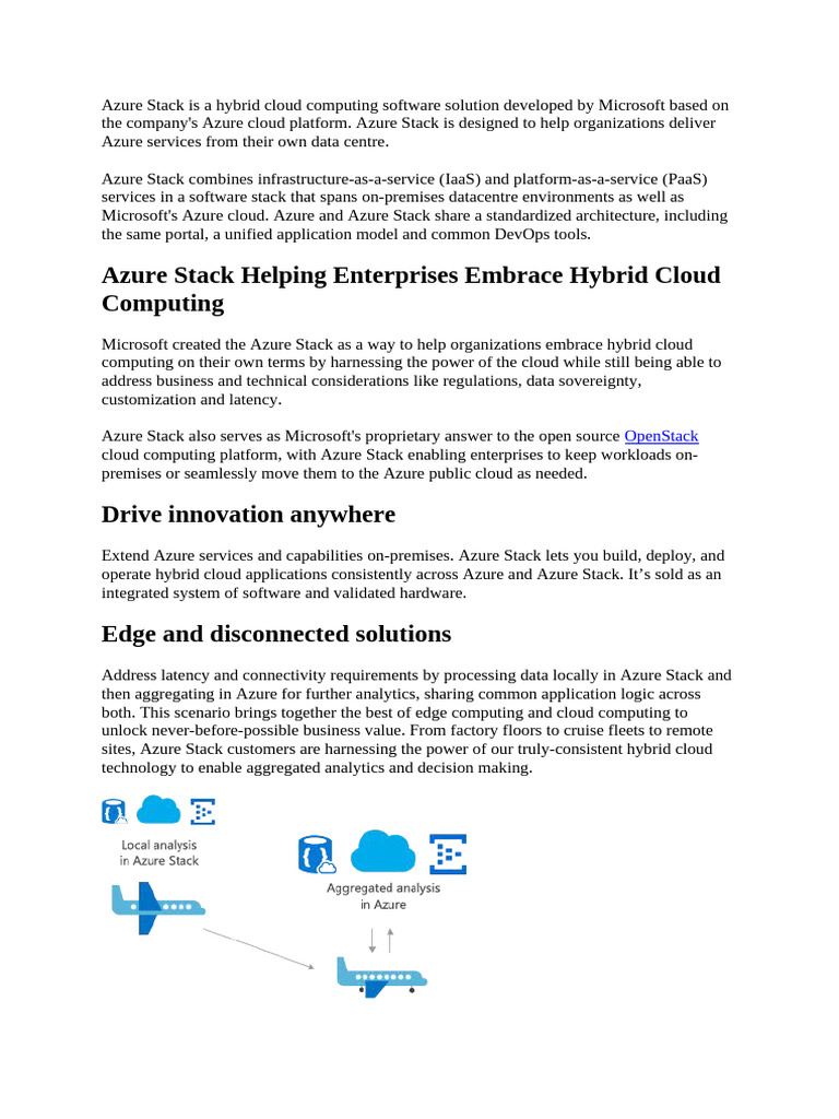 Azure Stack Is A Hybrid Cloud | PDF | Cloud Computing | Microsoft Azure