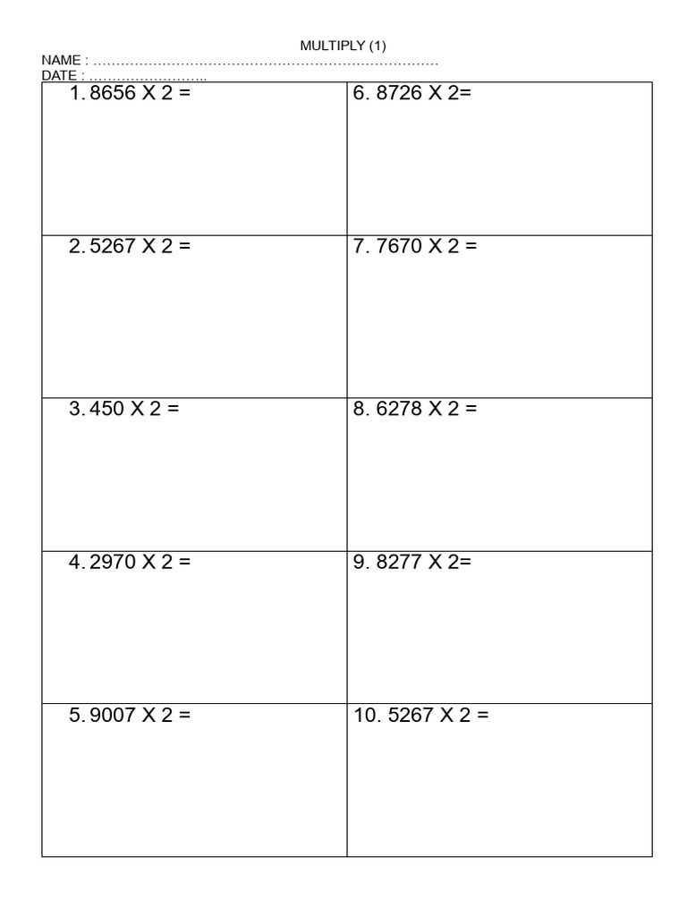 Multiply Time 2 | PDF