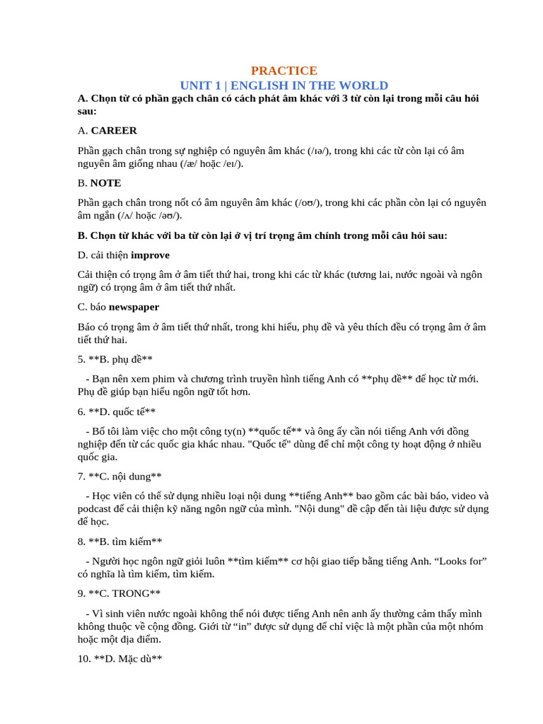 GIẢI THÍCH TA9-HK1 | PDF