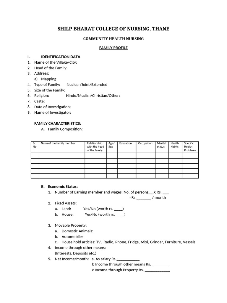 FAMILY PROFILE ANM | PDF