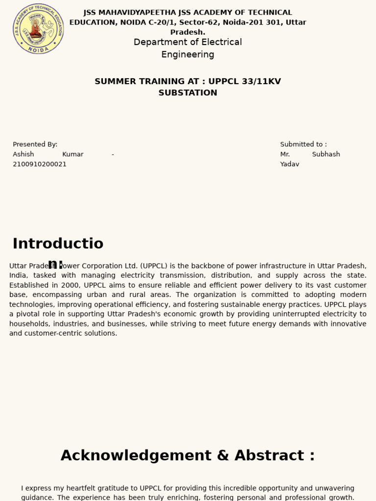 JSS MAHAVIDYAPEETHA JSS ACADEMY OF TECHNICAL EDUCATION, NOIDA C-201 ...